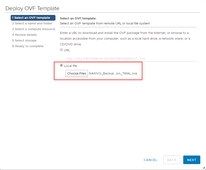 Deploying VMware Virtual Appliance