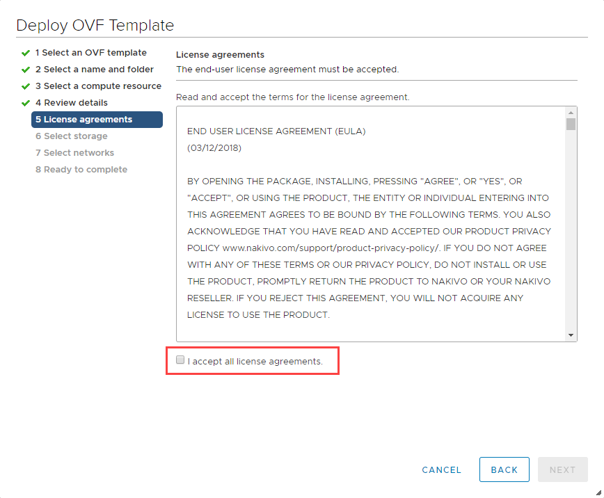 Deploying VMware Virtual Appliance