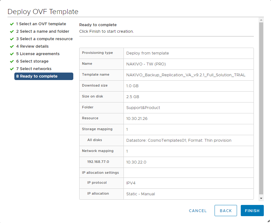 Deploying VMware Virtual Appliance
