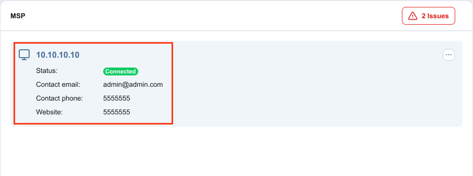 Managing an MSP Connection