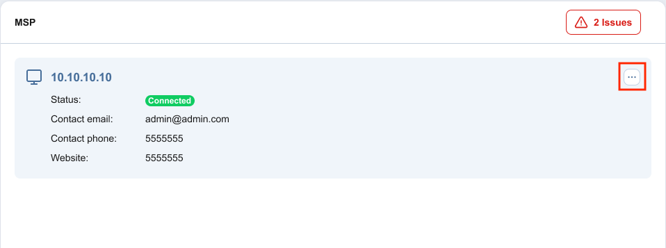Managing an MSP Connection
