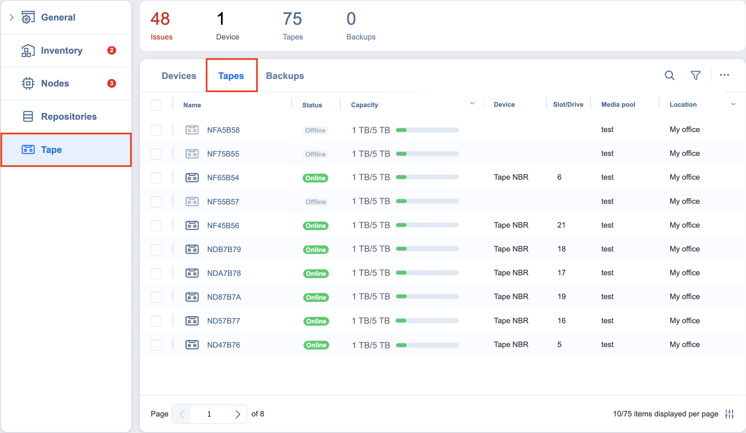 Managing Tape Cartridges