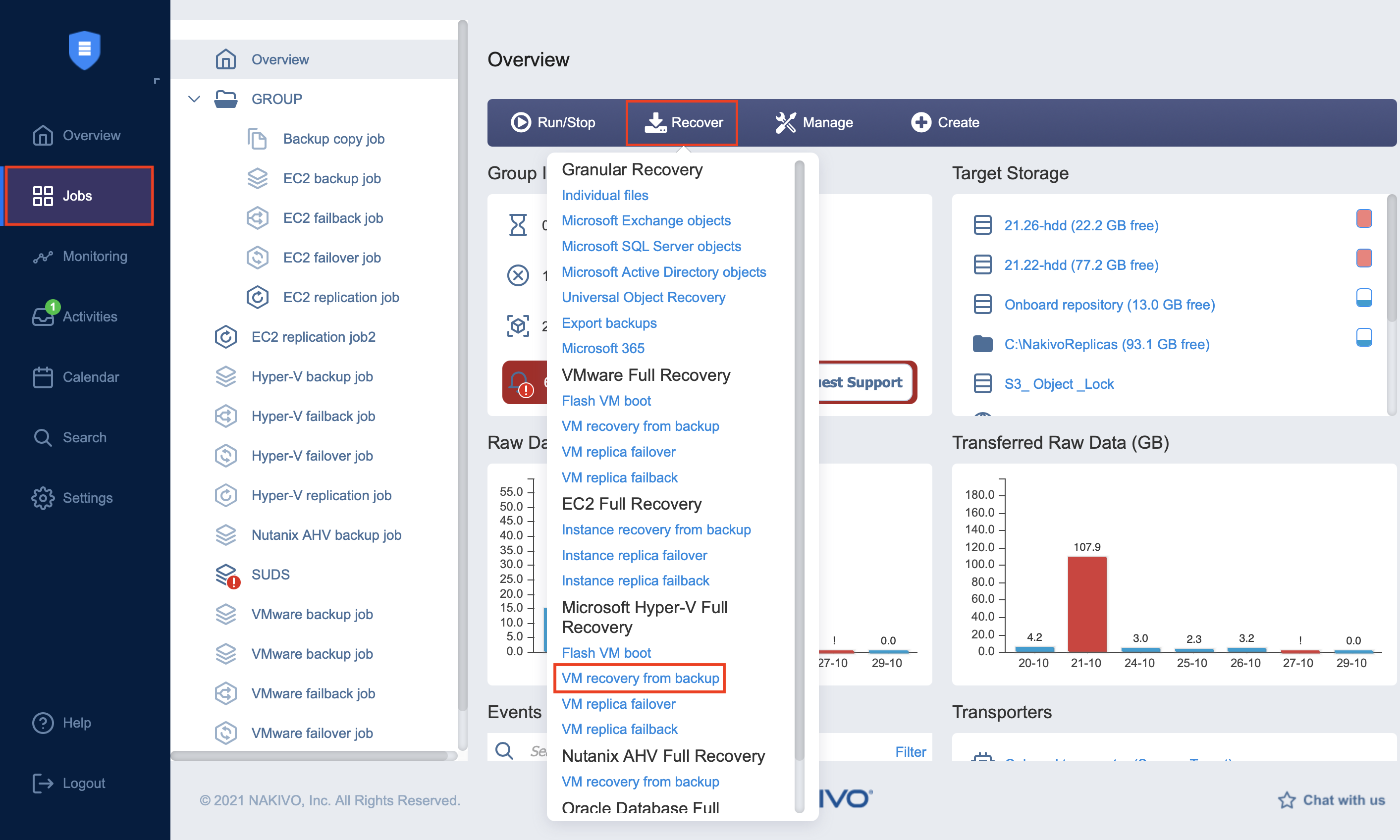 Starting Hyper-V VM Recovery